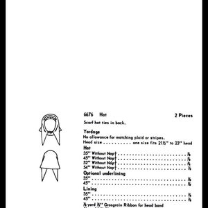 Vogue 6676 Scarf HAT Designer Halston Pattern - Etsy