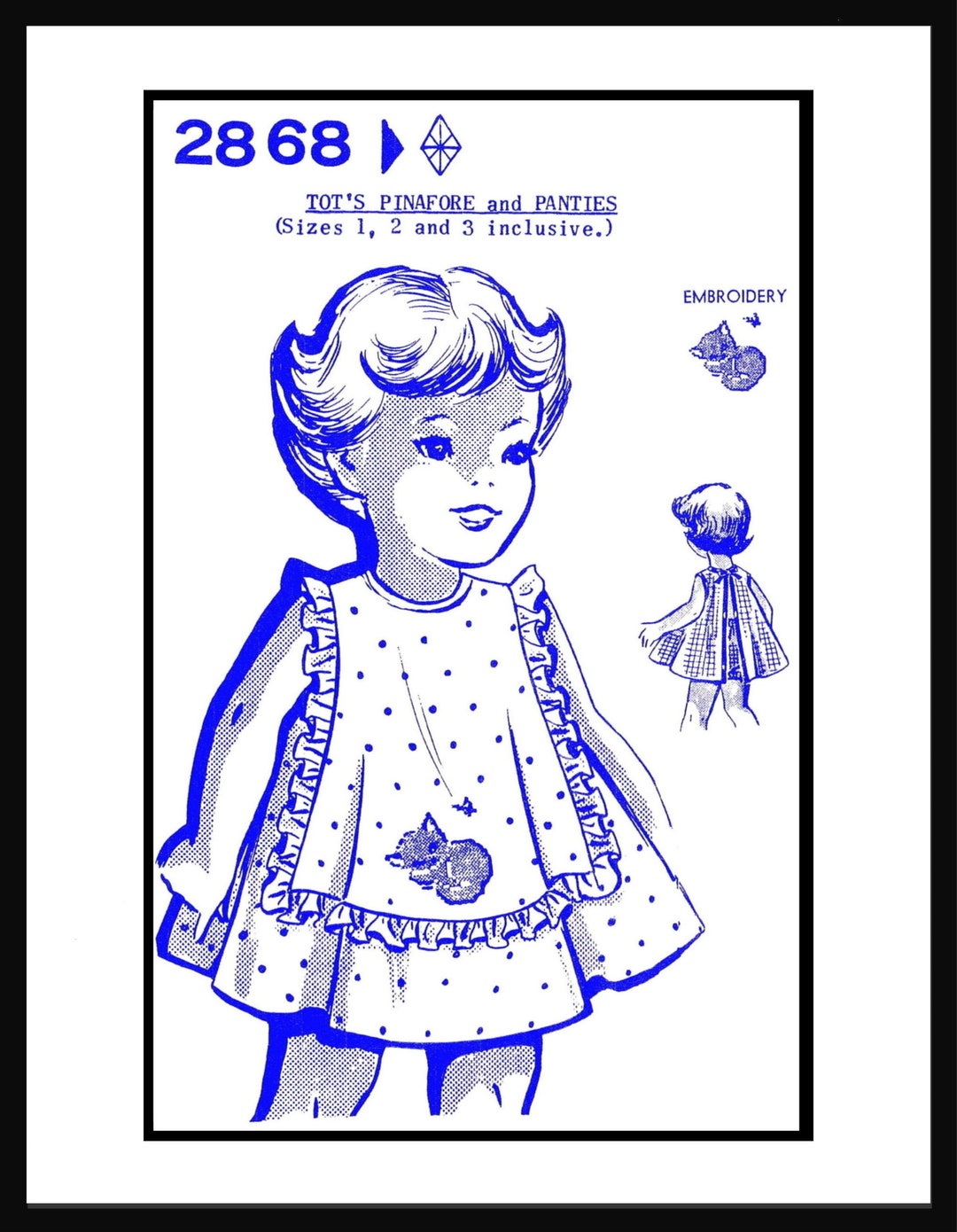 Dress Pinafore Sundress & Panties Pattern Girls Size 2 Mail Order 2868 ...