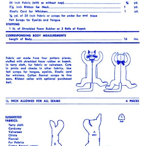 Sleeping CAT Sewing Pattern UNPRINTED Advance 6931 Toy Stuffed Animal ...