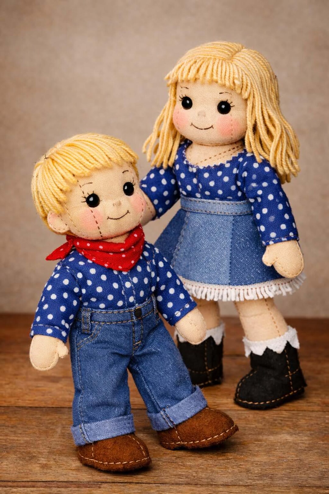 Letter Rag Dolls Sewing Pattern Brother Sister 326 Mail Order BOY ...