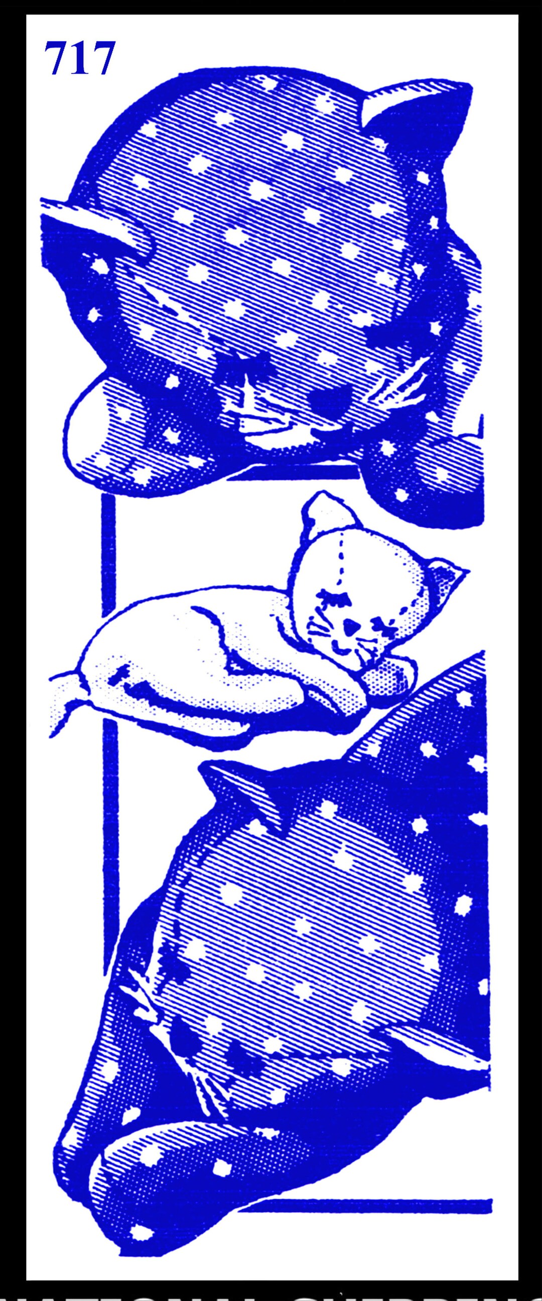 Sleeping Cat Kittens Kitty Stuffed Animal Pattern Mail Order 717 Design ...