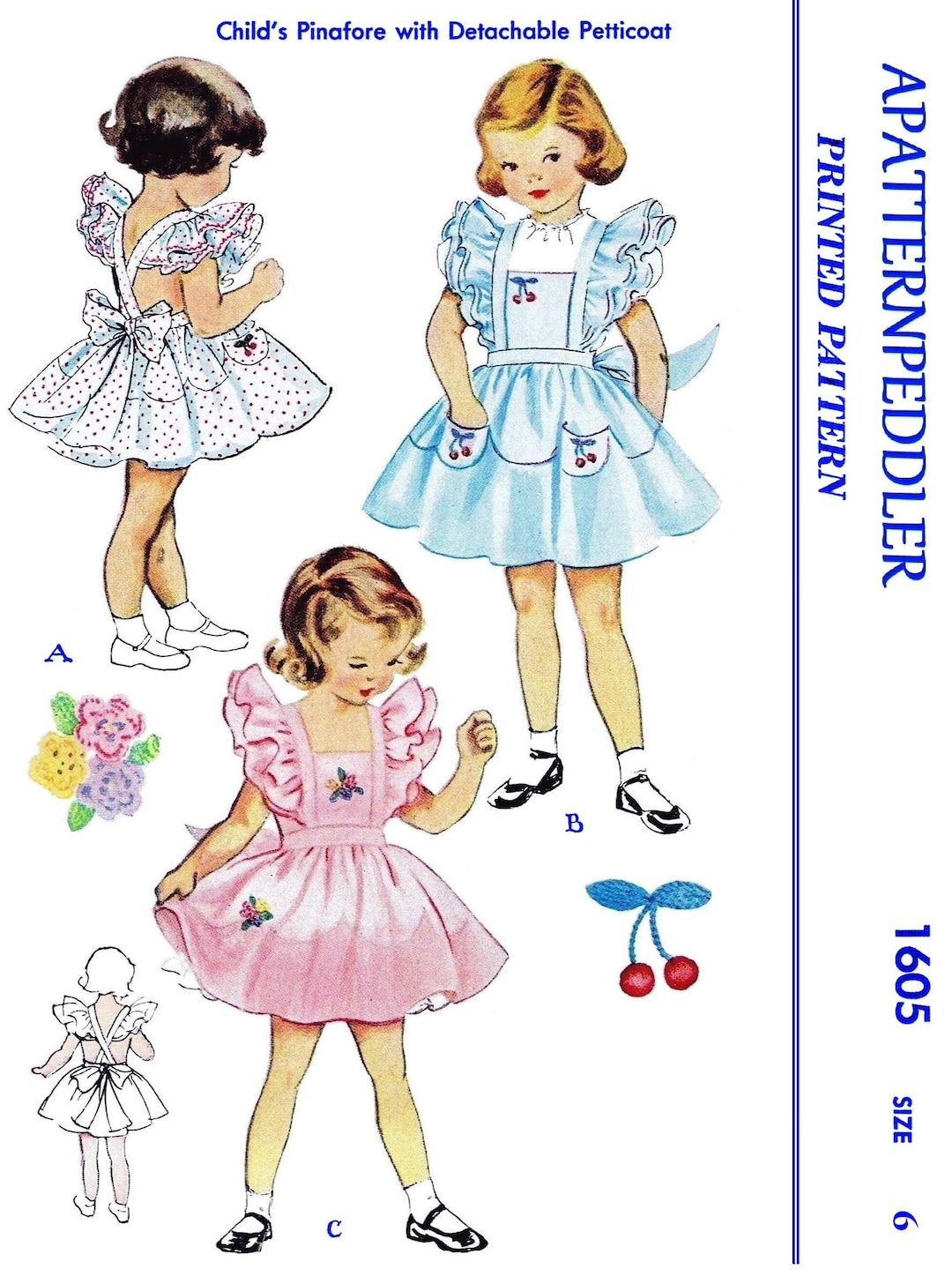 Size ~6~ Pinafore Dress Sewing Pattern M 1605 Petticoat Sundress - Etsy