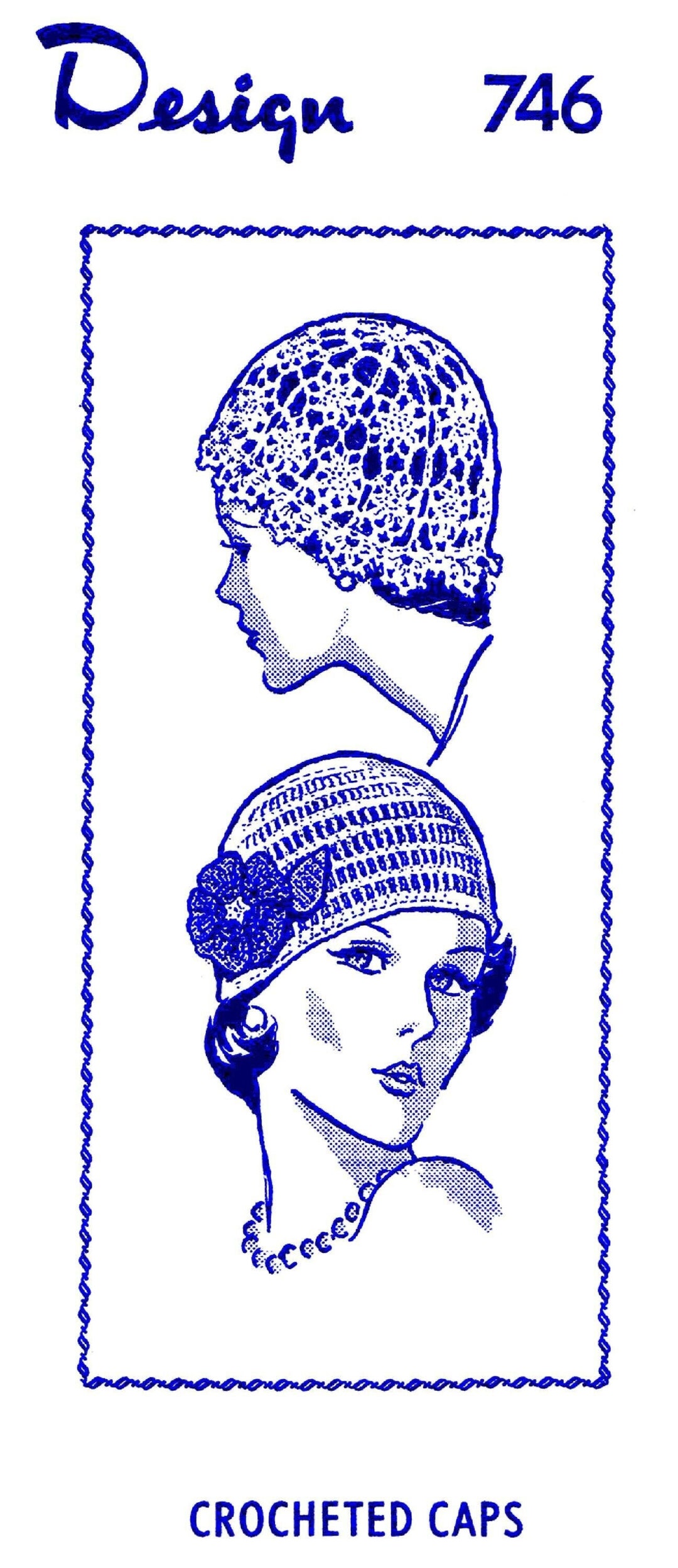 Crocheted Hat Pattern LACY Cap Flower Crochet Crocheting Design 746 ...