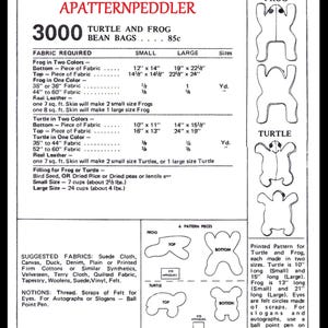 LETTER MC 3000 Pattern Bean Bag Stuffed Animal Toy Frog Turtle Pdf - Etsy