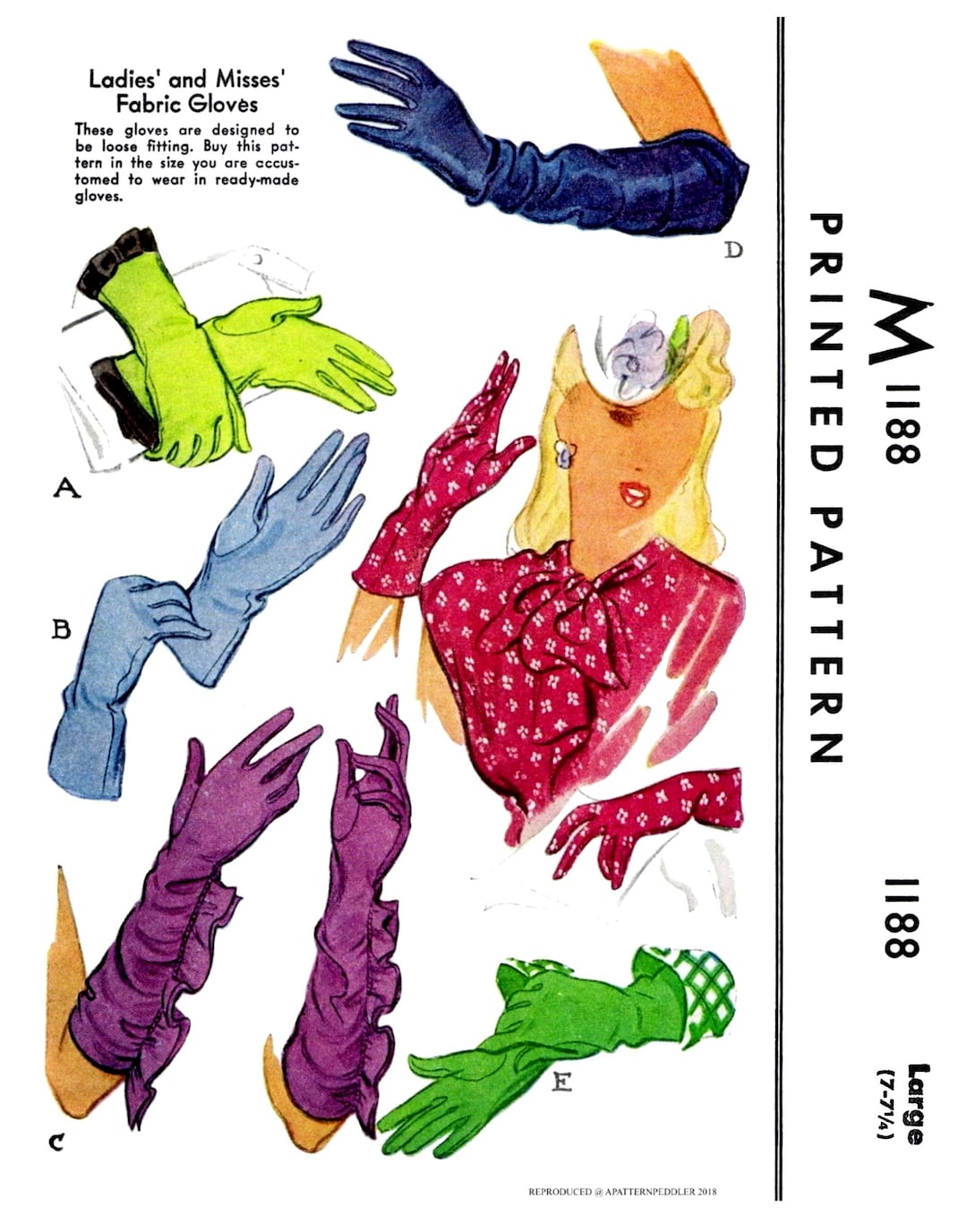 Large Gloves Sewing Pattern Pdf M 1188 - Etsy