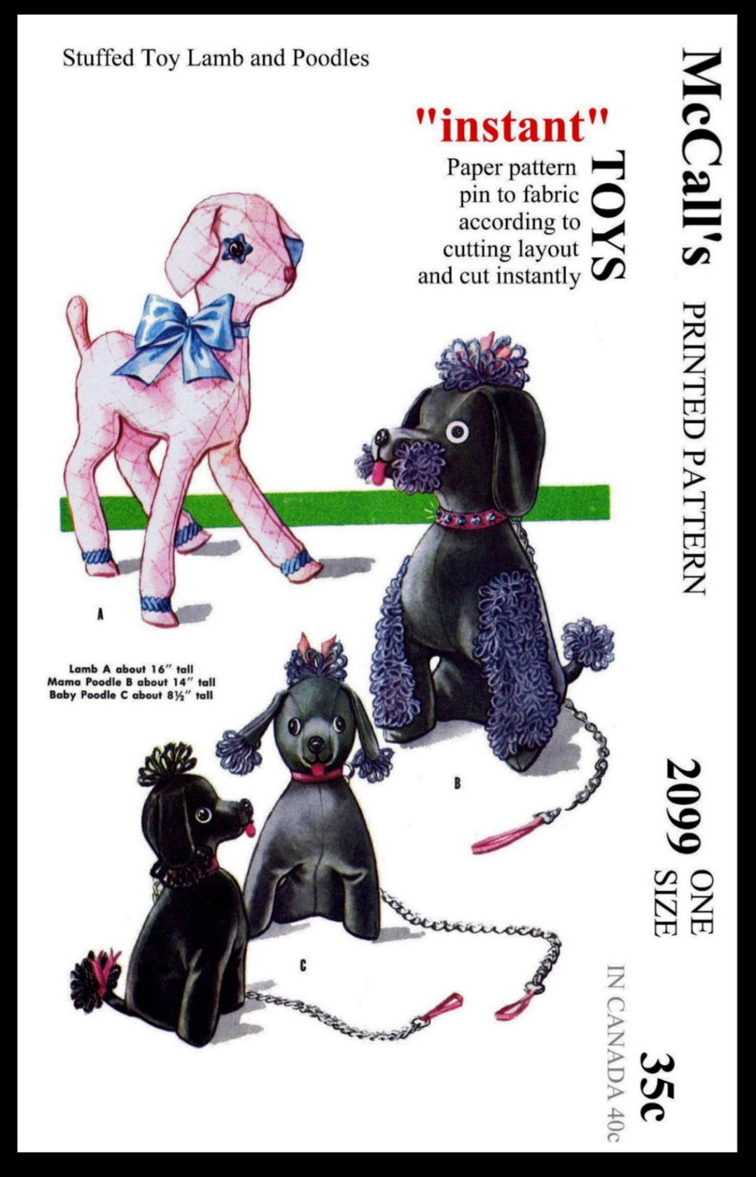 Mccall's 2099 Stuffed Animal Pattern Craft Toy Lamb - Etsy
