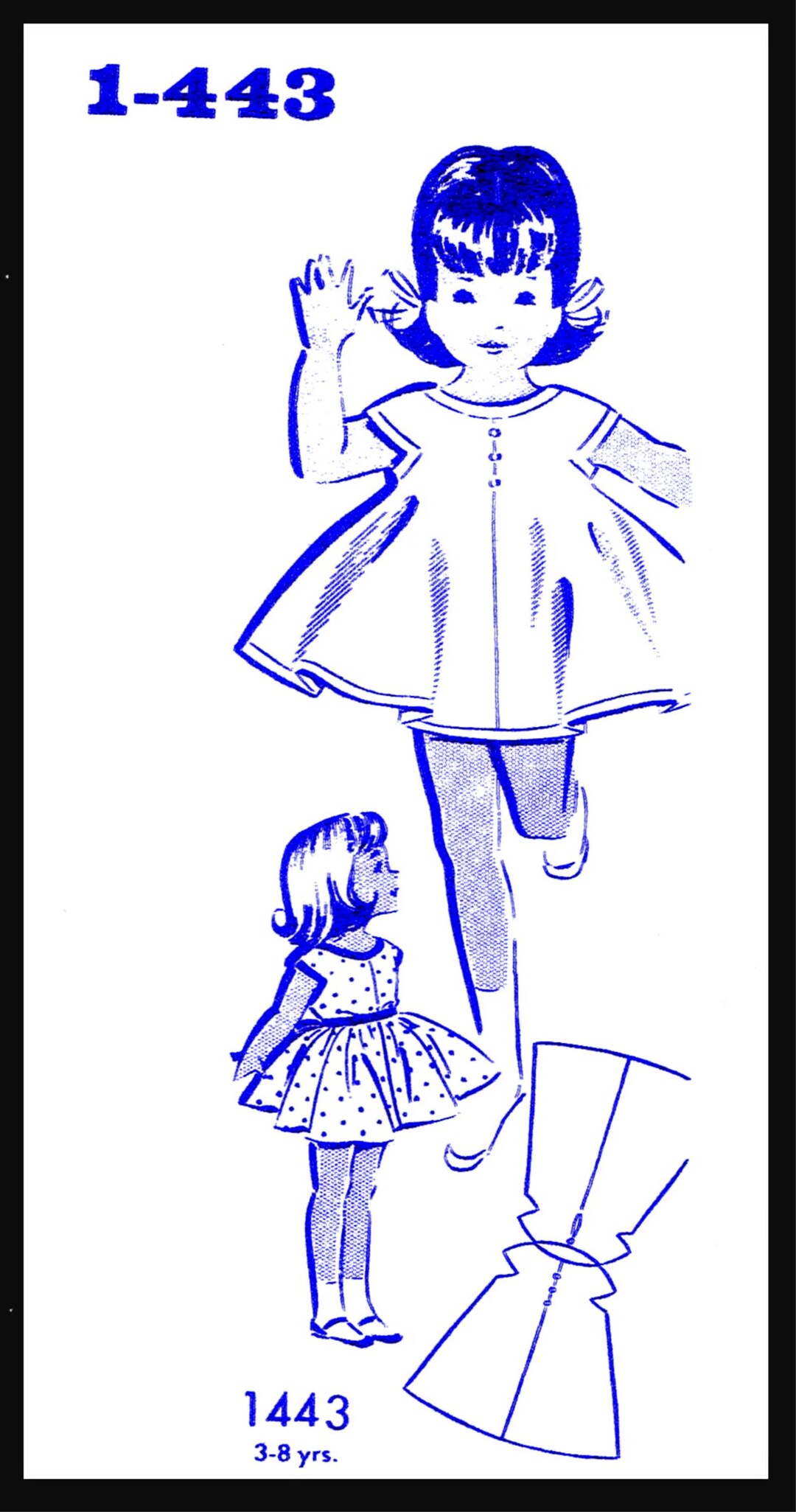 Girls Frock Dress SIMPLE Pattern Grit Mail Order 1-443 Size ~5~ Pdf - Etsy