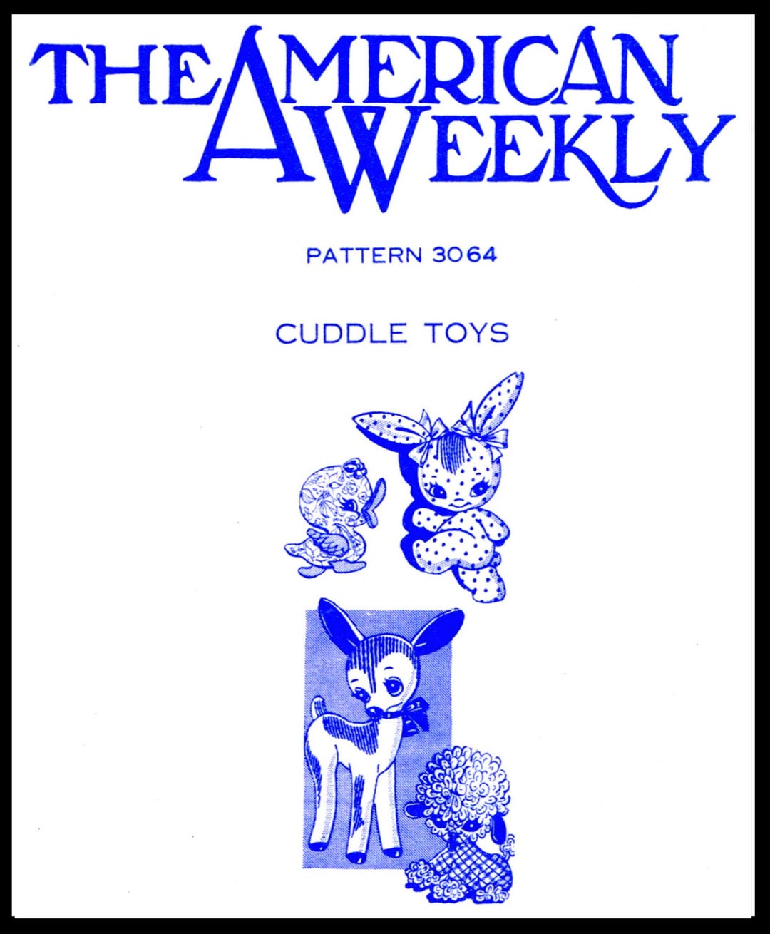 Fawn Deer Bunny Rabbit Poodle Dog Duck Pattern 6" Toy Stuffed Animal ...