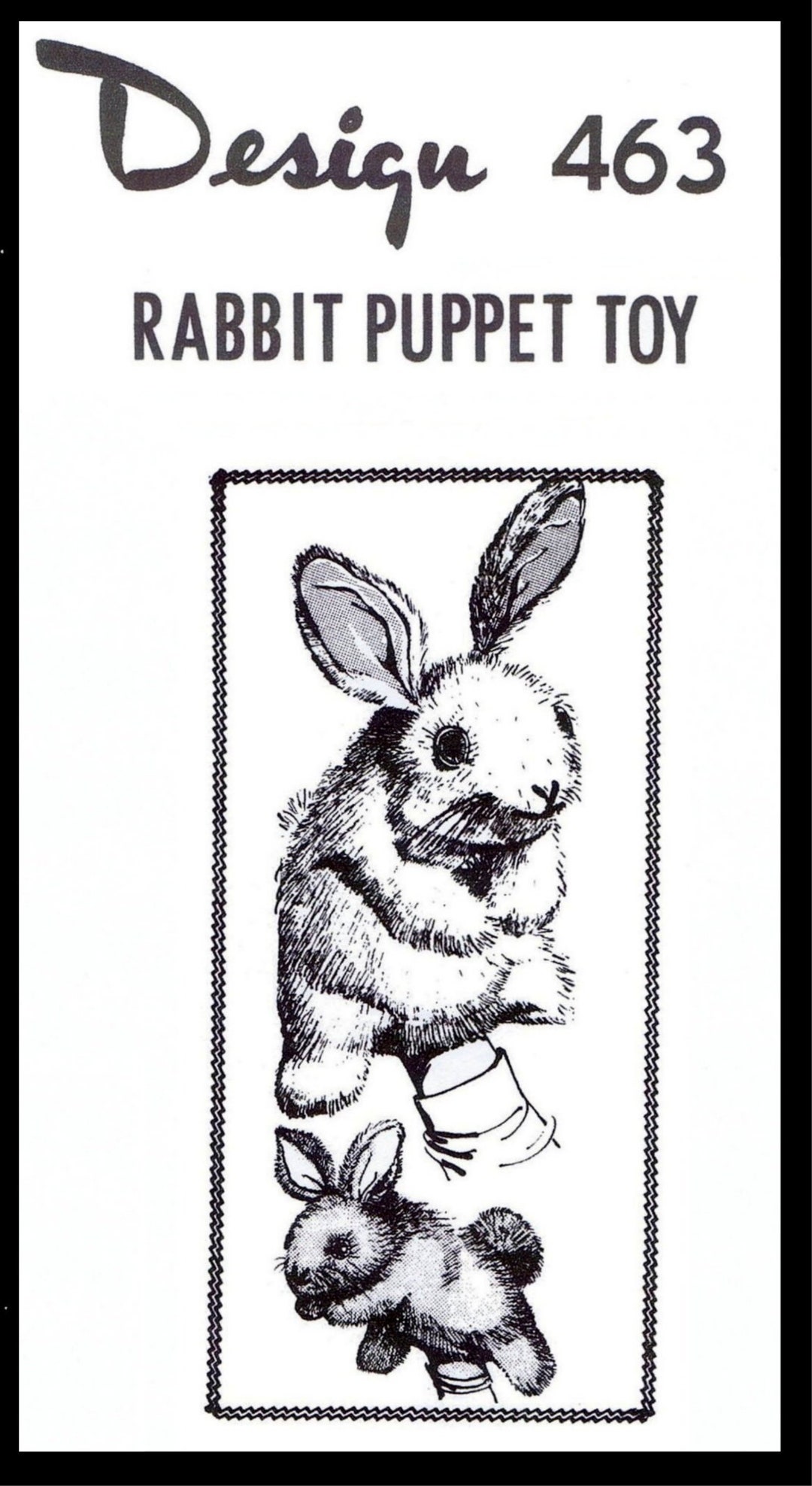 Rabbit Bunny Puppet Pattern Mail Order 463 Design Childs Toy Teacher - Etsy
