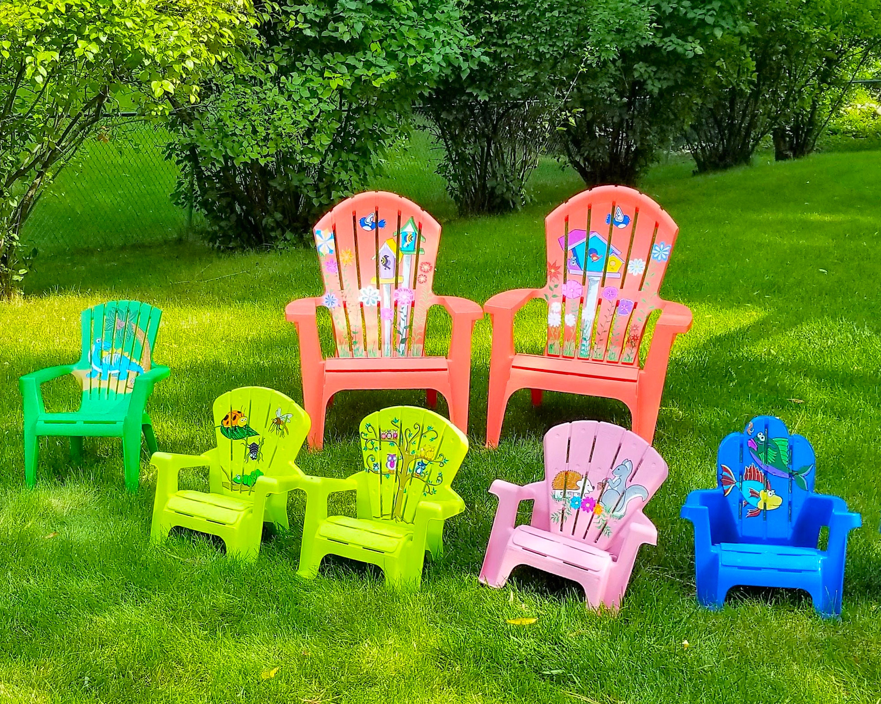 Whimsical Farm Rooster Hand Painted on Blue Chair | Kid's/ Toddler ...