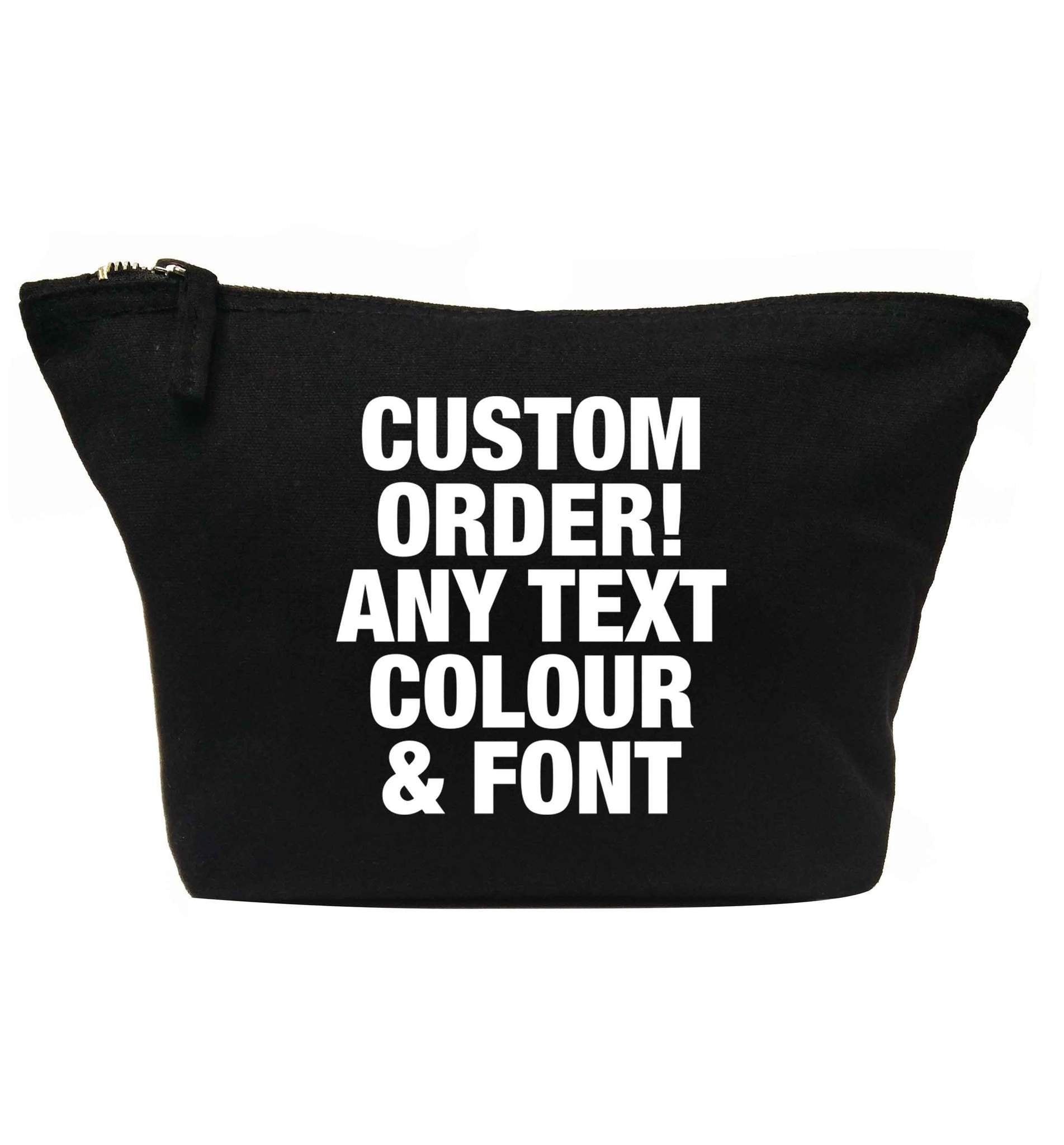 Custom Order Any Text in Any Font Makeup / Wash Bag Ideal for Birthdays ...