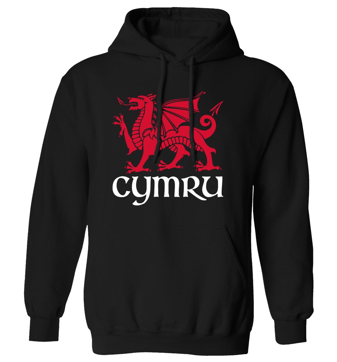 Cymru. Hoodie / Sweatshirt Wales Welsh Red Dragon Rugby Football ...
