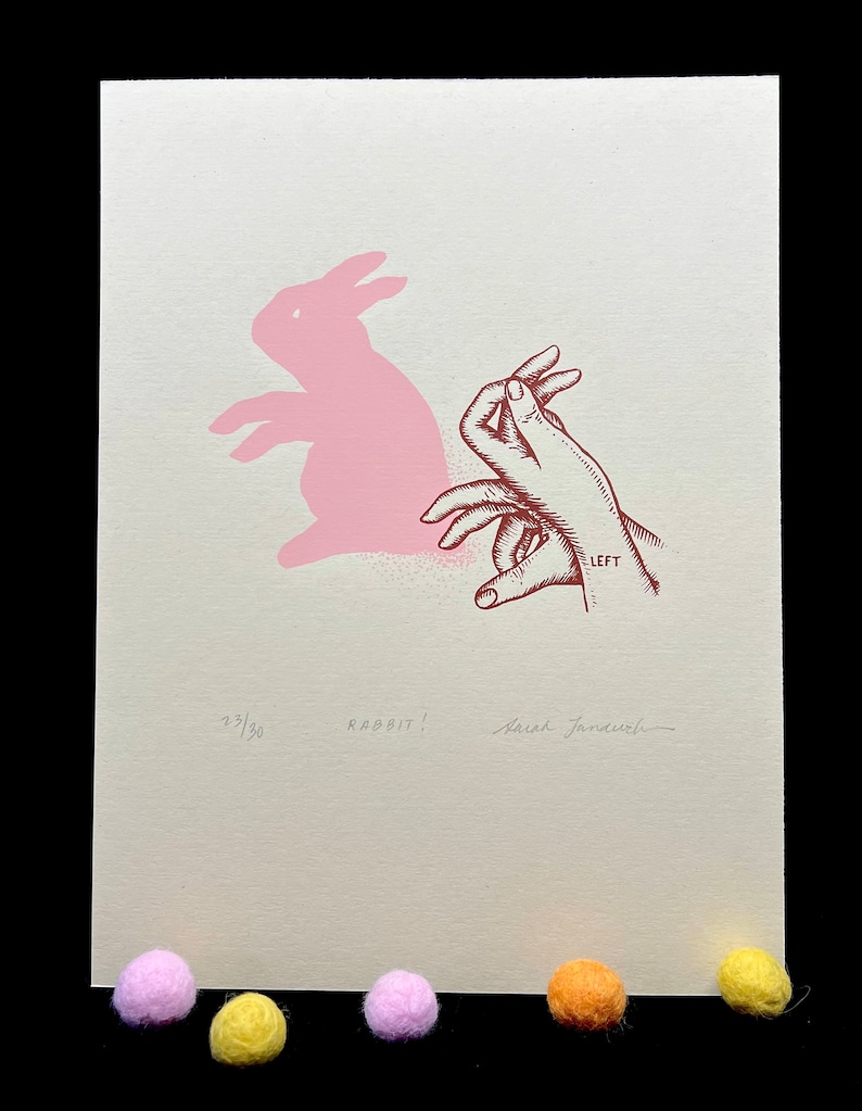 Rabbit Shadow Puppet | Bunny Art, Rabbit Art Print, Bunny Artwork - Etsy