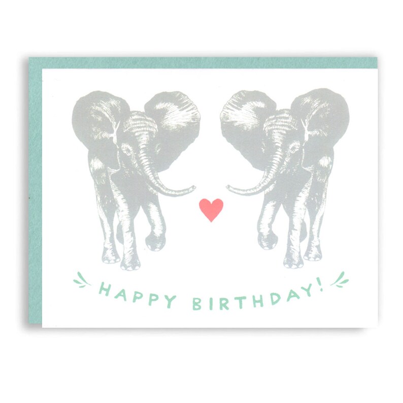 Elephants Card | Happy Birthday | - Etsy