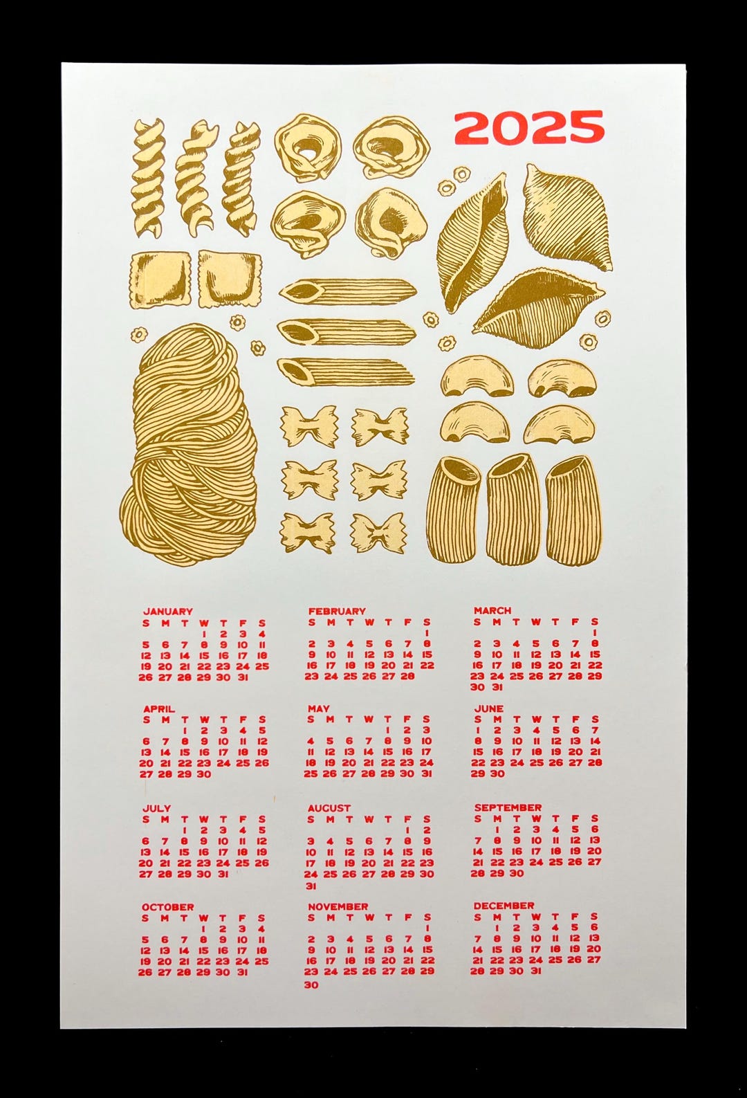 2025 Pasta Calendar - Etsy