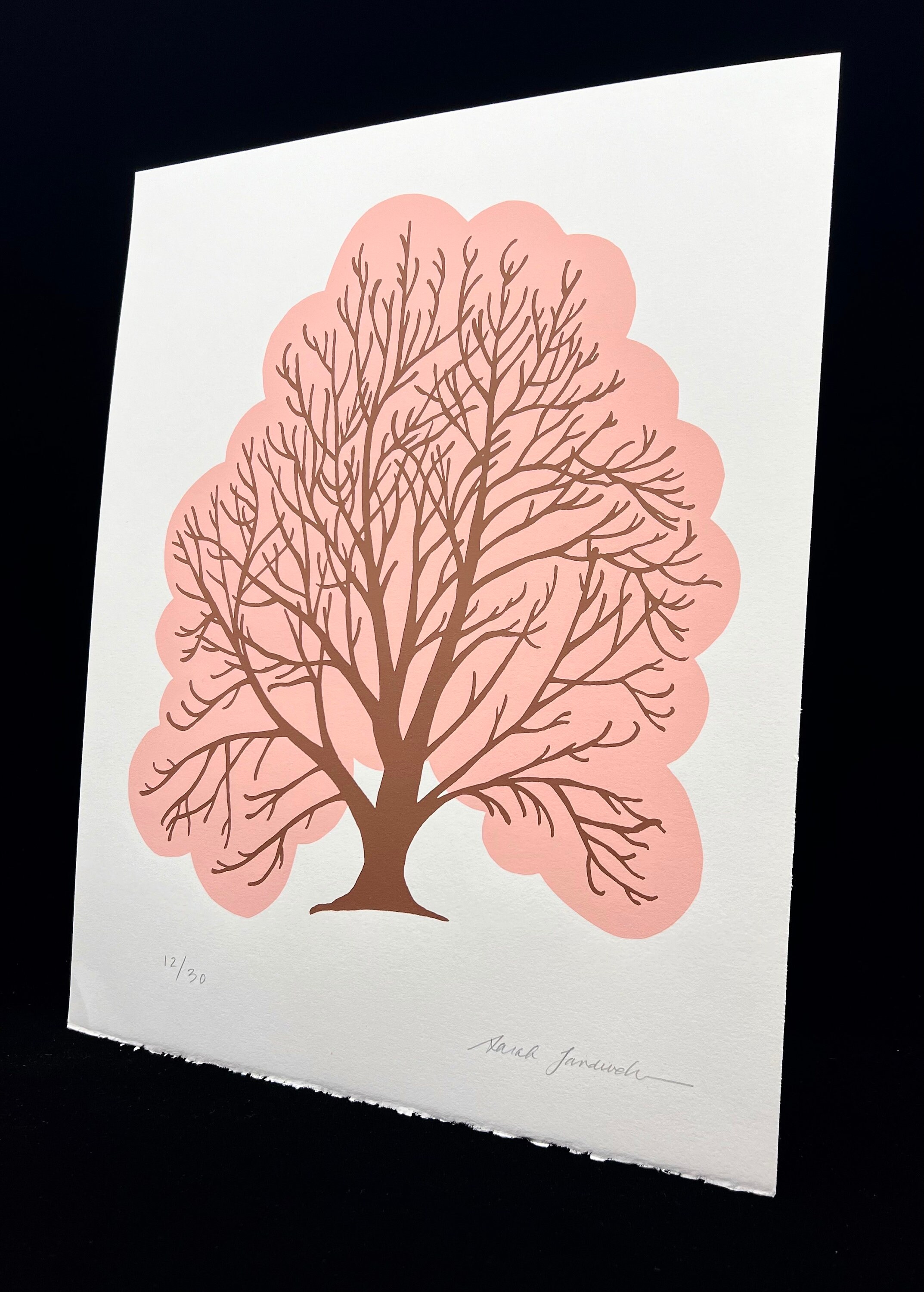 Pink Tree Screen Print - Etsy