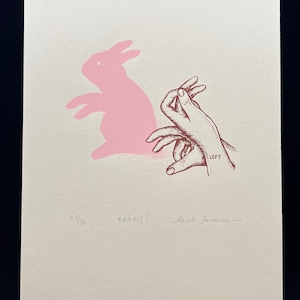 Rabbit Shadow Puppet | Bunny Art, Rabbit Art Print, Bunny Artwork - Etsy