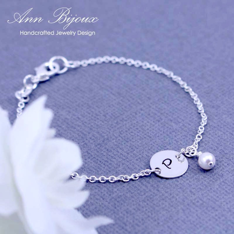 Personalized Hand Stamped Initial Bracelet Sterling Silver - Etsy