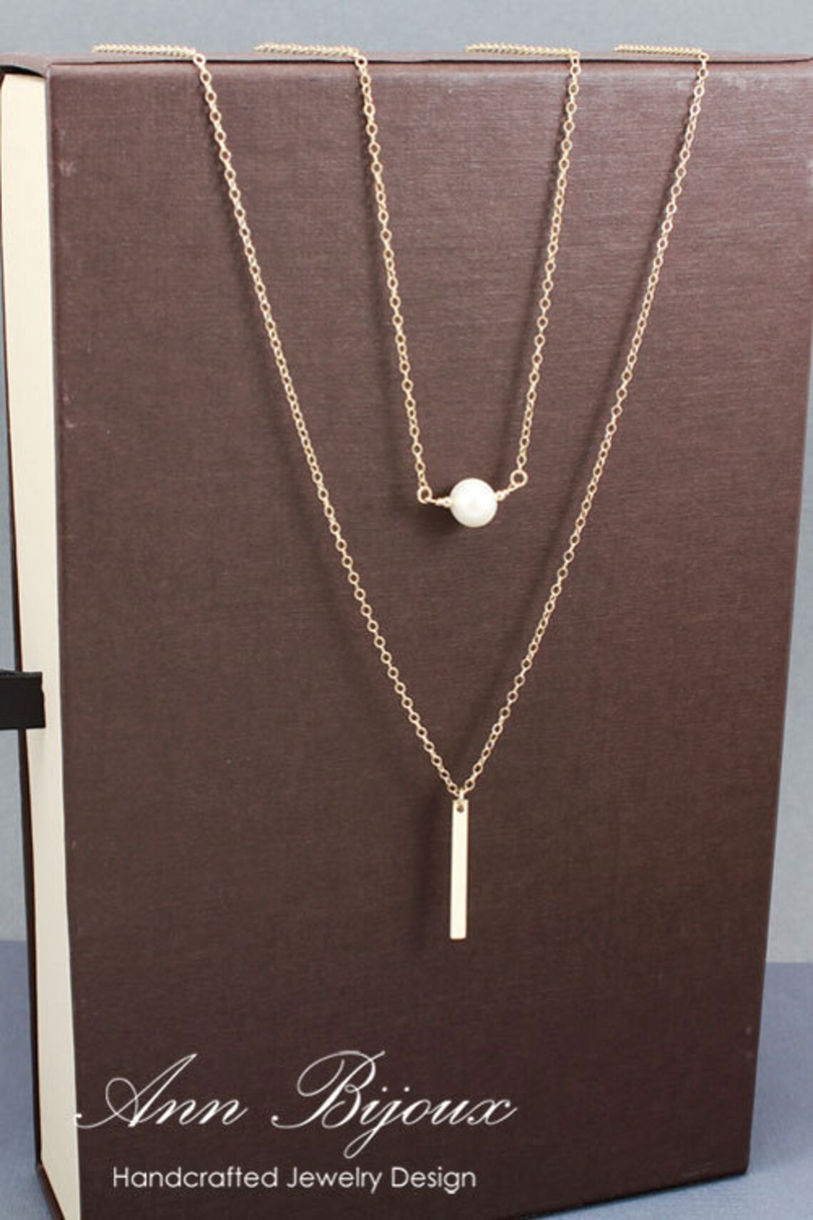 Gold Filled Vertical Bar Minimalist Necklace Dainty Gold - Etsy