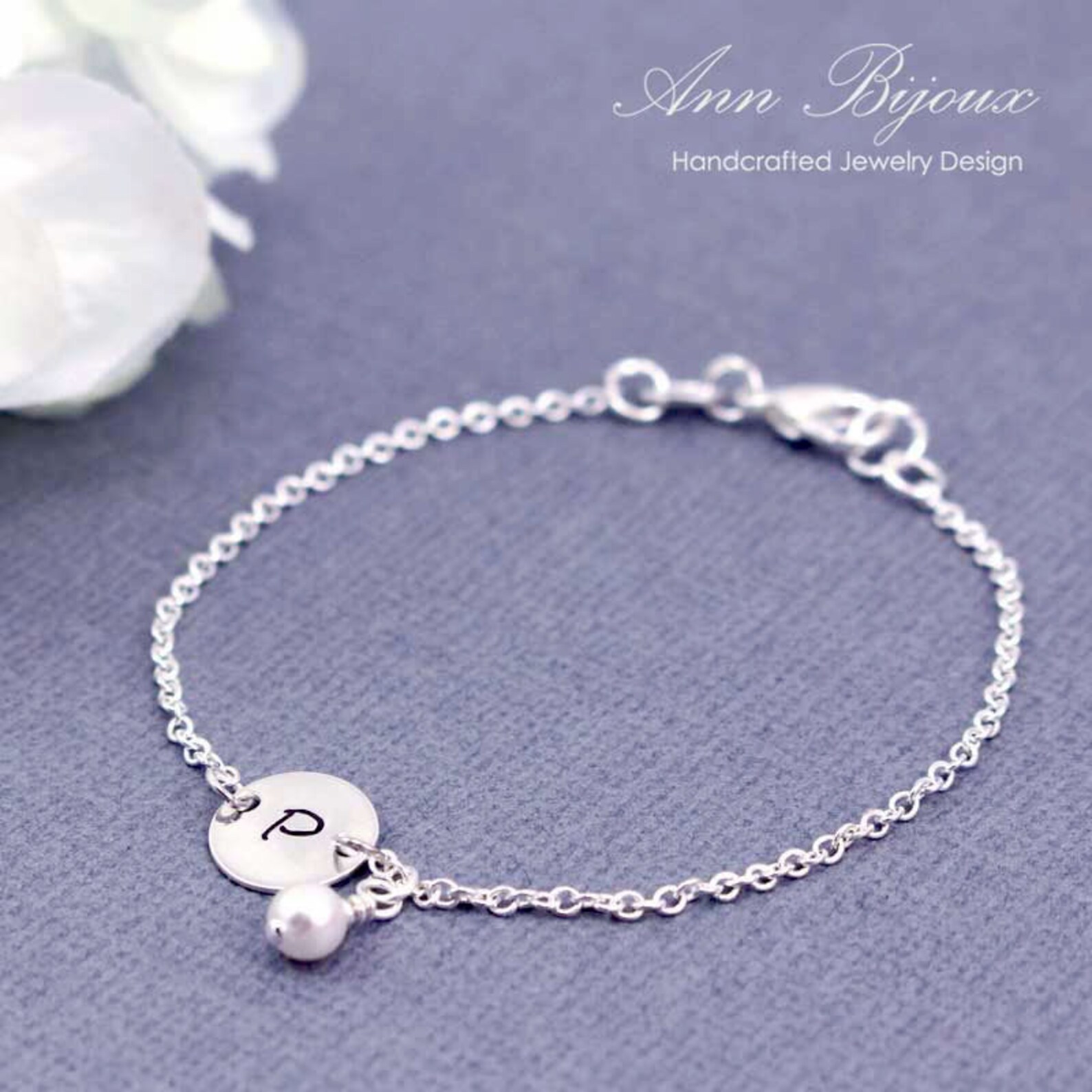 Personalized Hand Stamped Initial Bracelet Sterling Silver - Etsy
