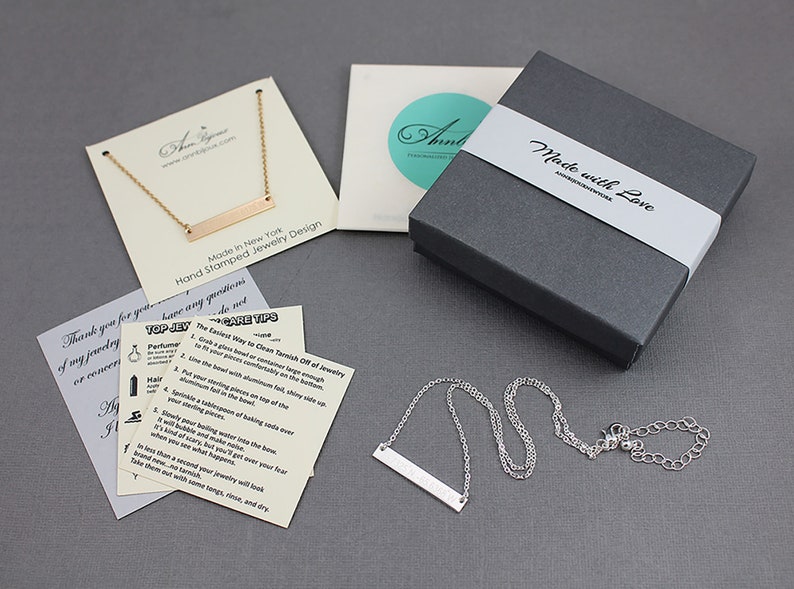 Personalized Engraved Name Necklace: Stainless Steel Birthstone Jewelry ...