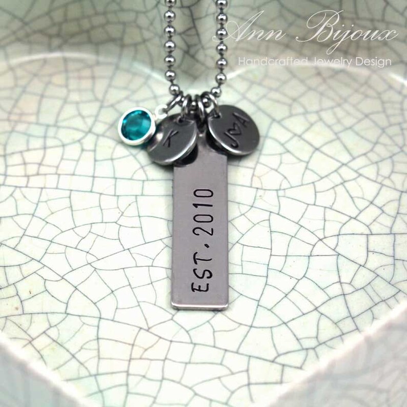 family-initial-necklace-personalized-hand-stamped-jewelry-etsy