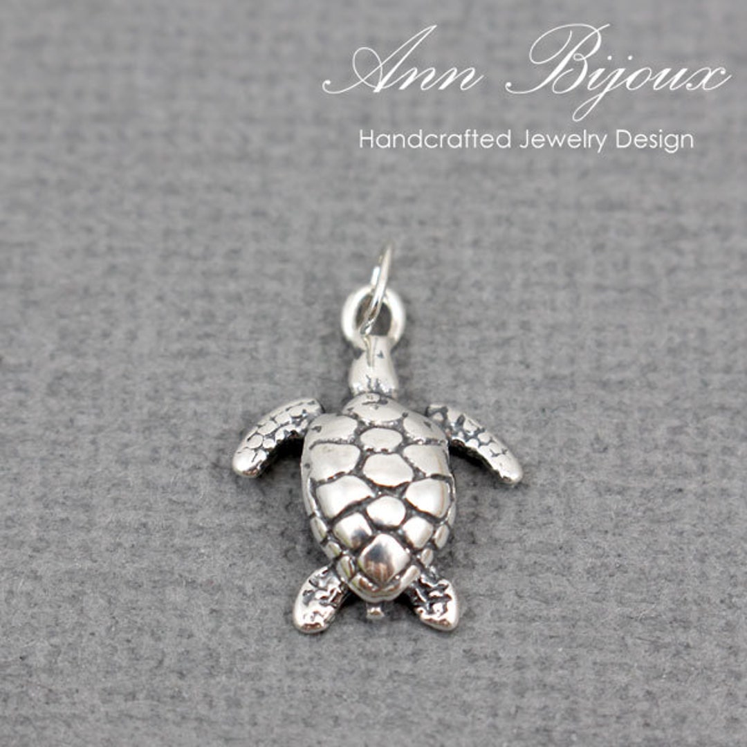 Sterling Silver Cute Turtle Charm A La Carte Turtle Silver - Etsy