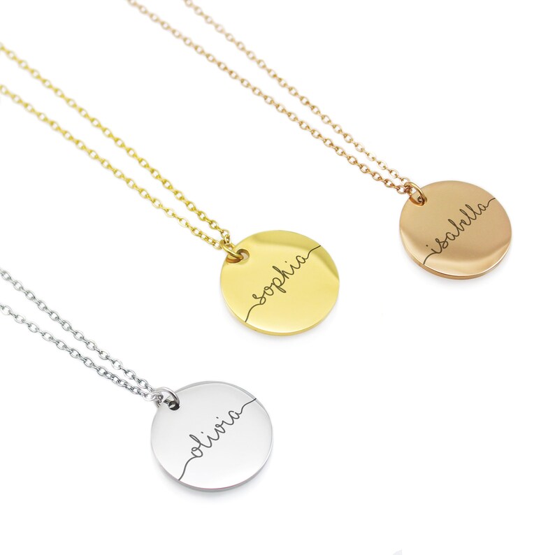 Engraved Name Necklace: Personalized Stainless Steel Memorial Jewelry ...