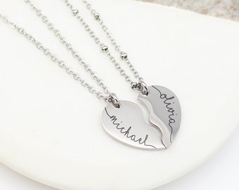 Couple Half Heart Necklace - Etsy