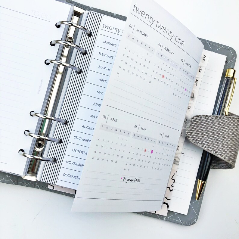 Personal Wide Planner Inserts YO1P Foldout 2021 Year At A Etsy