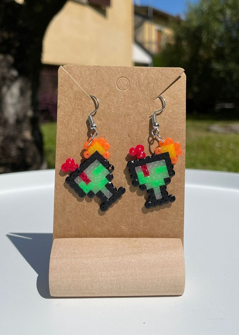 Variety Cocktail Mini Perler Beads Dangle Earrings Hama Beads Fun ...