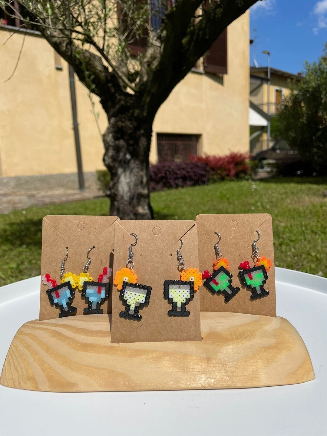 Variety Cocktail Mini Perler Beads Dangle Earrings Hama Beads Fun ...