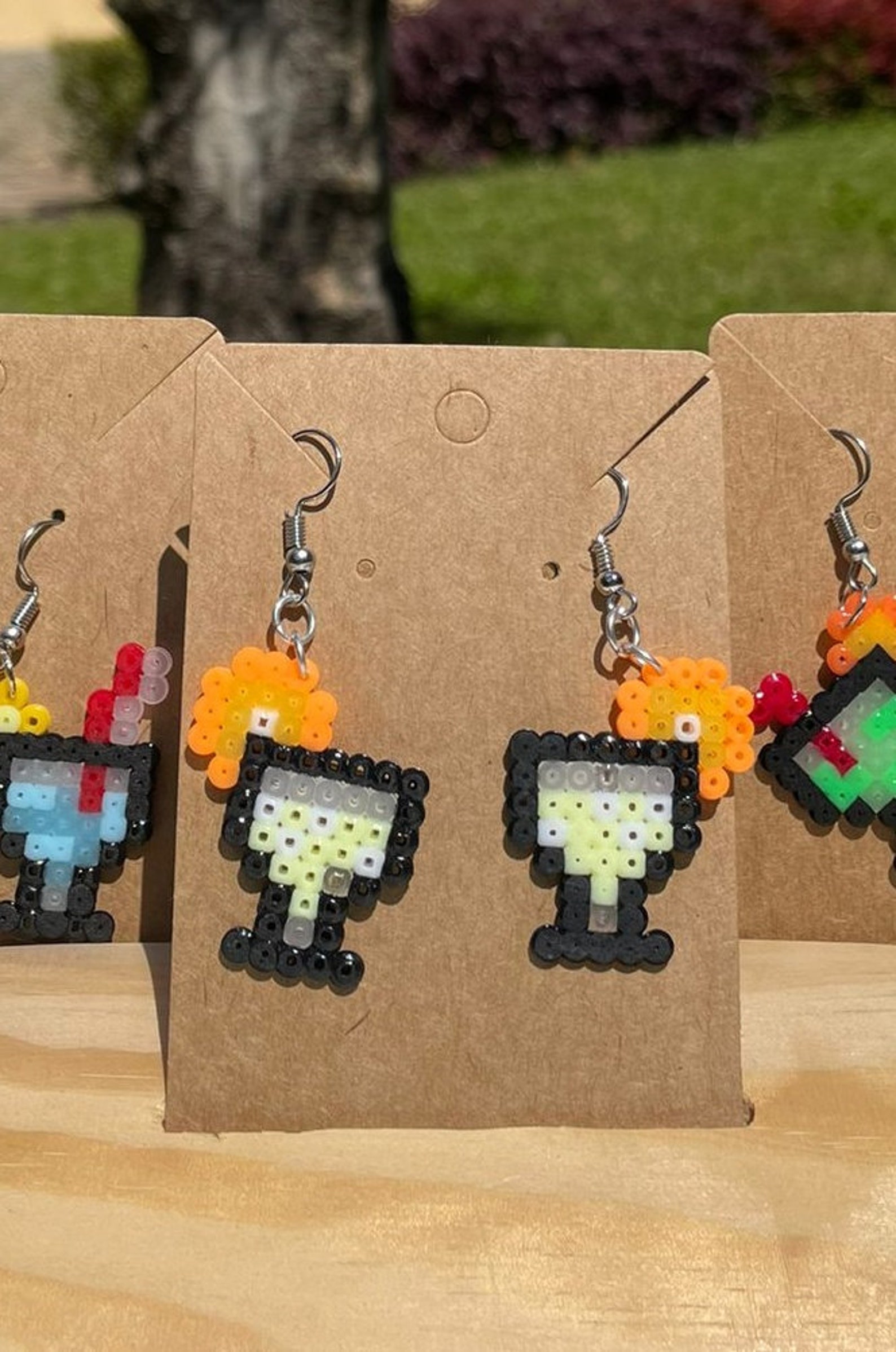 Variety Cocktail Mini Perler Beads Dangle Earrings Hama Beads Fun ...