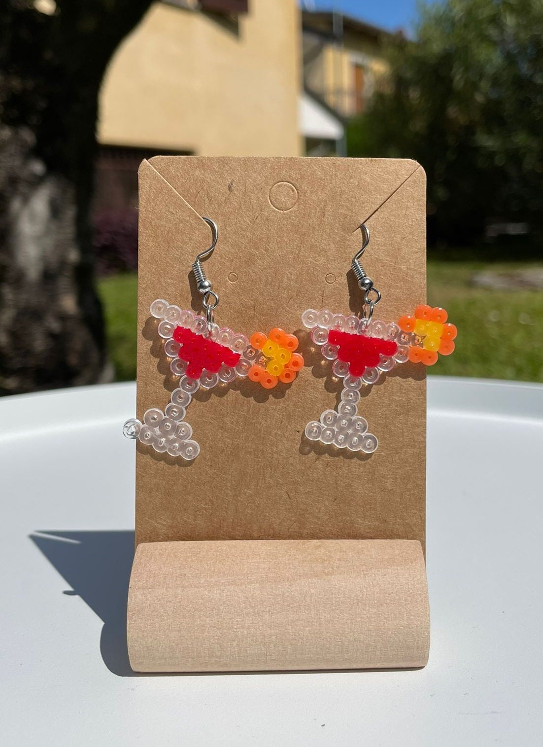 Cocktail Perler Bead Earrings: Fun Handmade Dangle Jewelry - Etsy