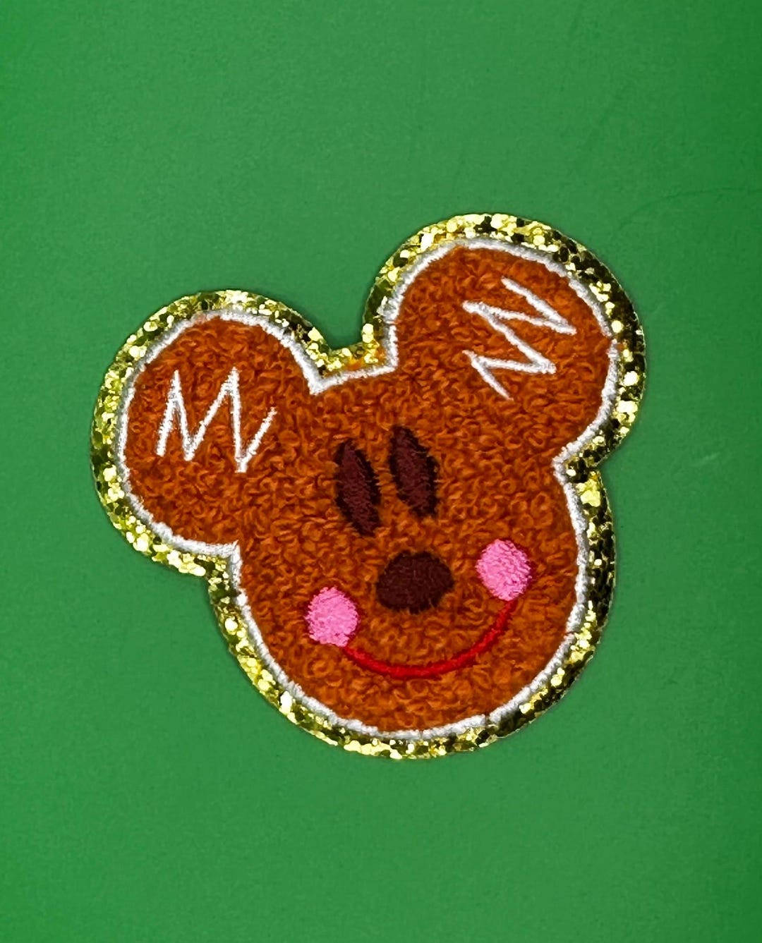 Mickey Mouse Patch Gingerbread Disney Christmas Chenille Iron on ...