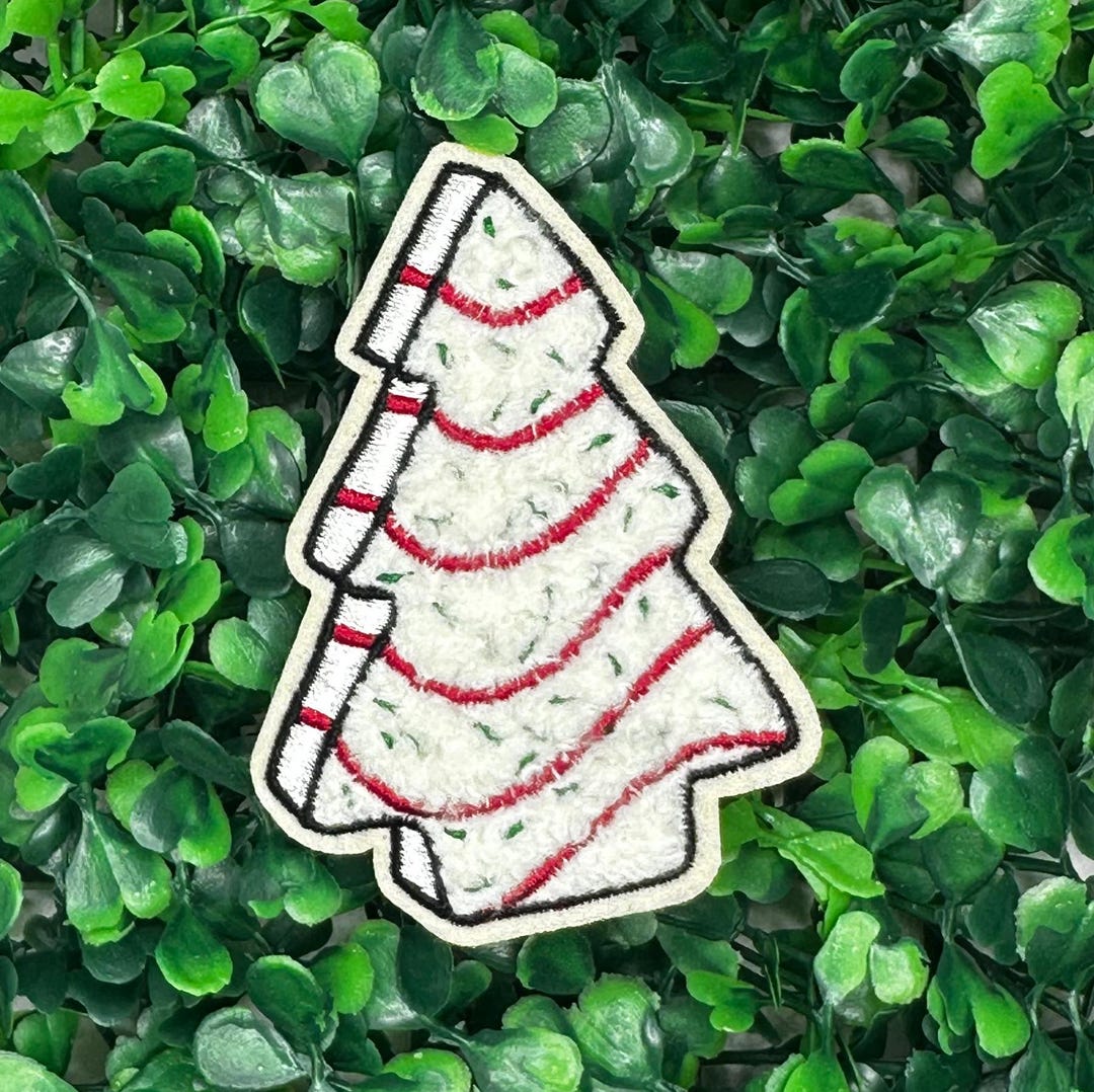 Little Debbie Inspired - Christmas Tree Cake - Snacks- Chenille Iron on Patch - Etsy
