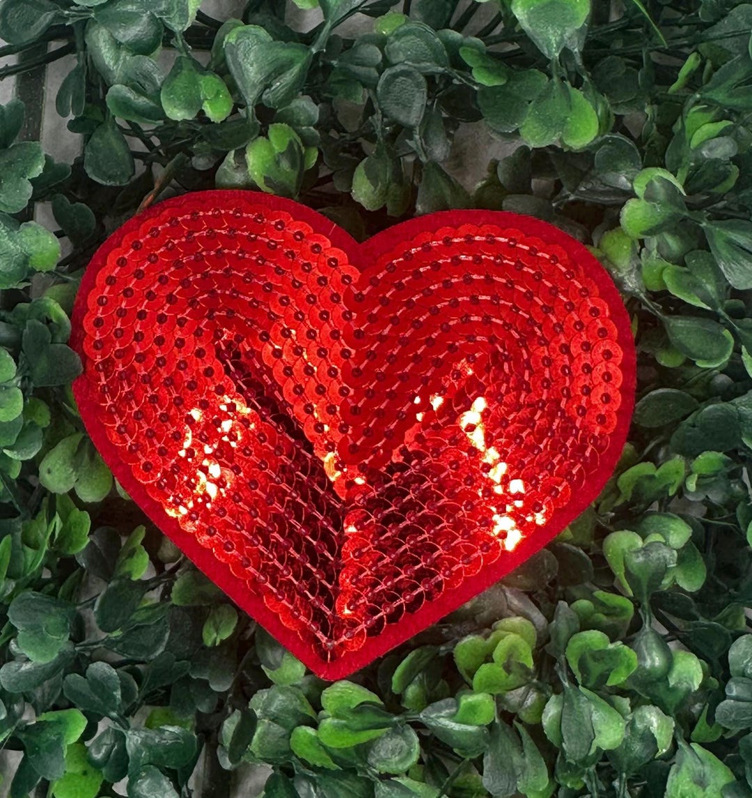 Sequined Shiny Red Heart - Valentine's Day - Love - Happiness Forever ...