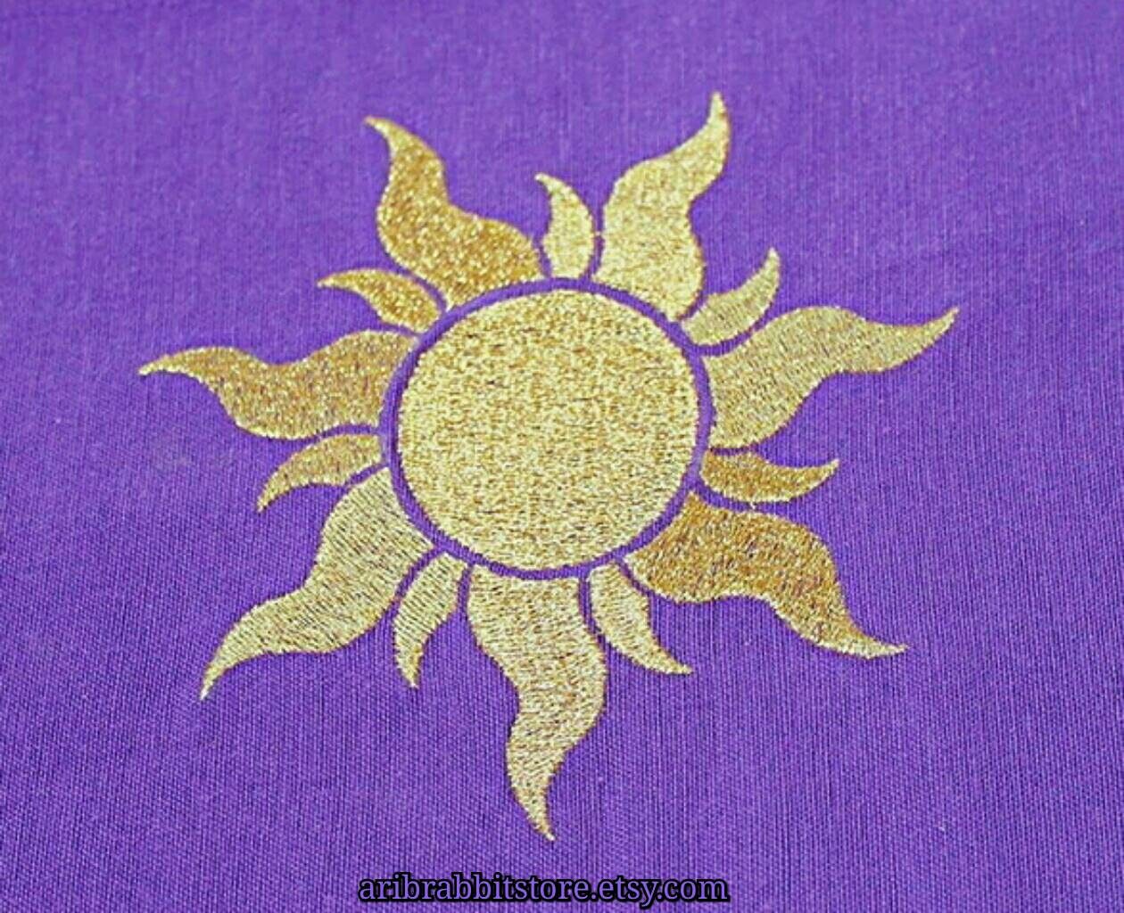 Disney Tangled Rapunzel Flag EMBROIDERED with GOLD. Kingdom | Etsy