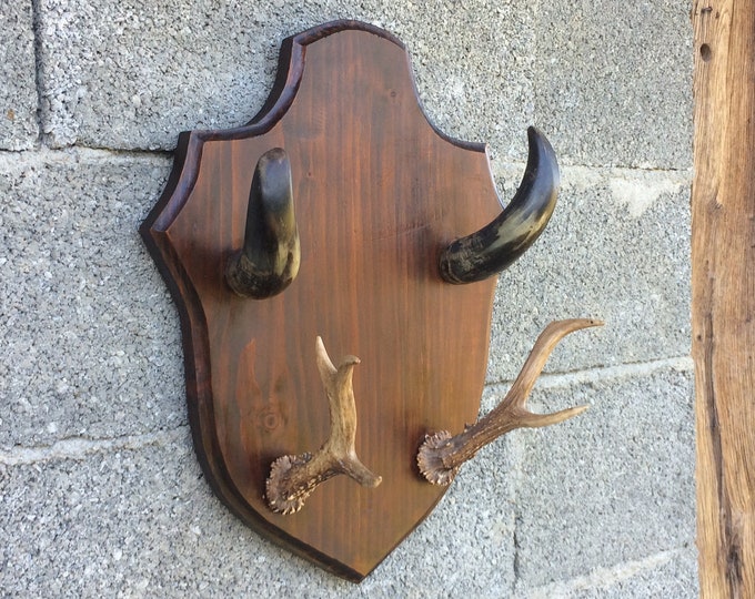 Rifle Wall Mount, Vintage Antler and Cow Horn Gun Display Rack - Etsy