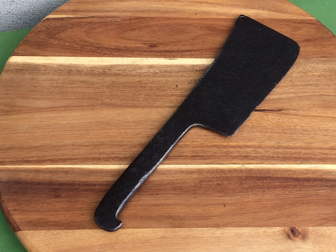 Antique Forged Iron Meat Cleaver or Butcher Knife, French Kitchen Decor ...