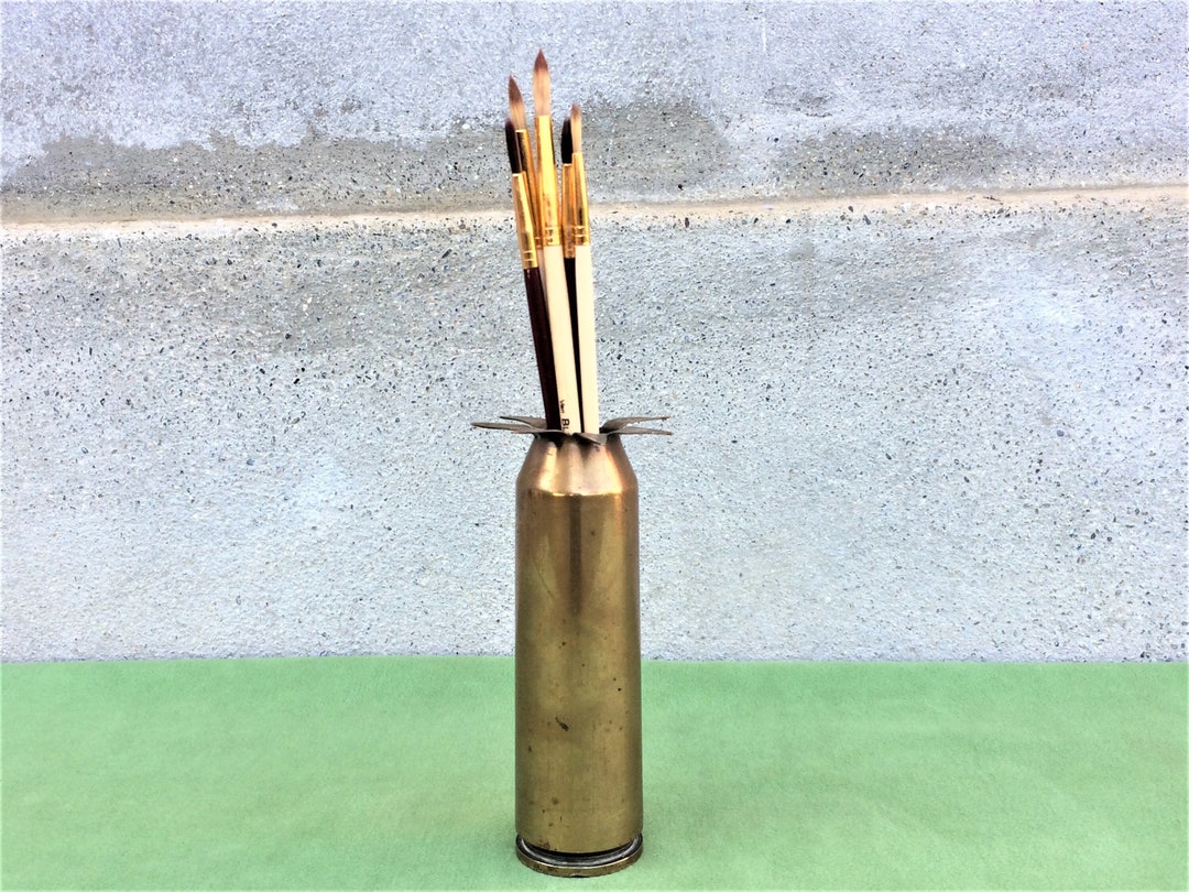 Trench Art Brush Pot, WW2 Collectible Militaria, Antique Desk Ornament ...