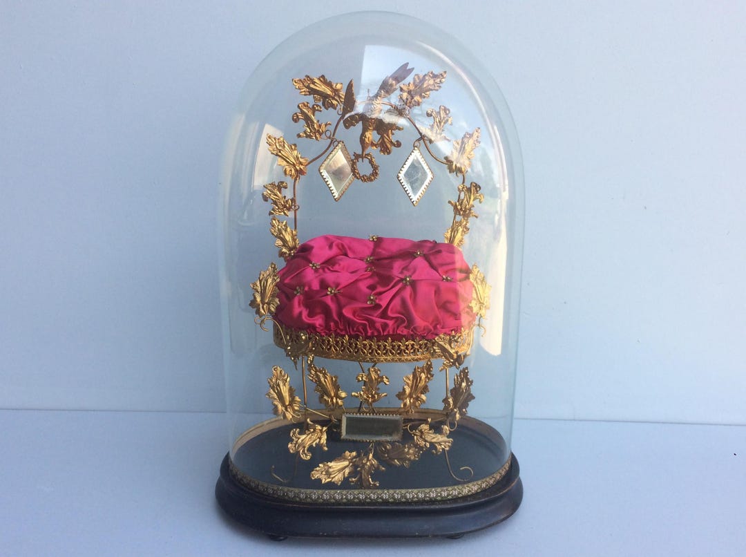 Antique Marriage Globe, Glass Dome Display Case, Wedding Momento ...