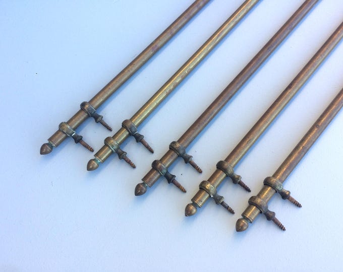 Vintage Brass Cafe Curtain Rods Set of 4 Rods 14” to 19” Extendable ...