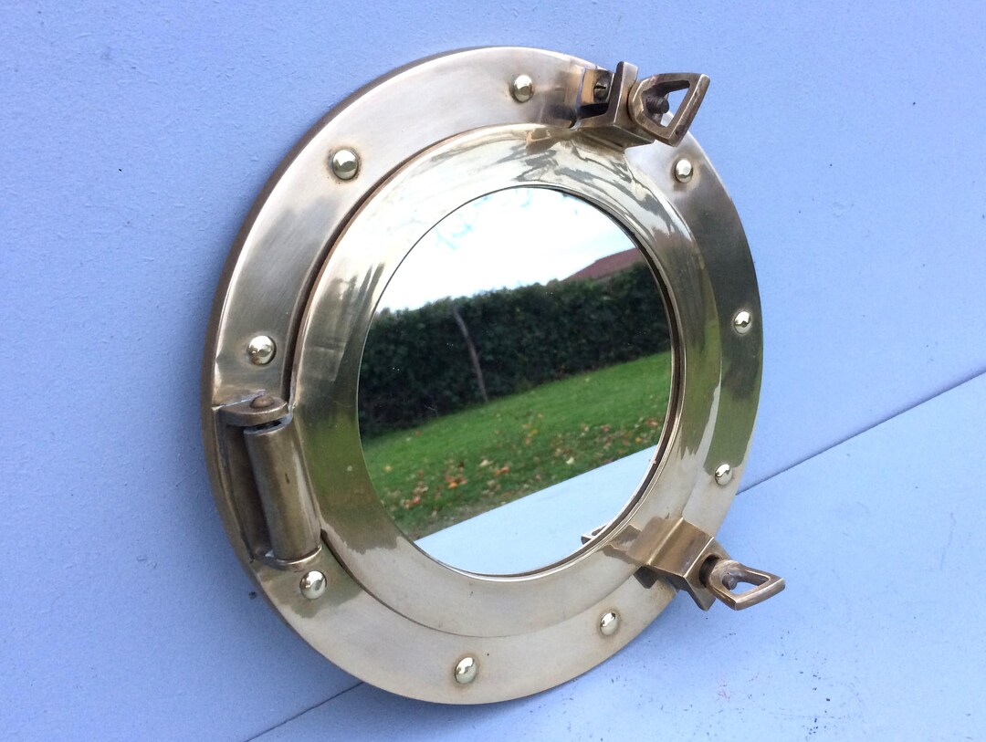 Brass Porthole Mirror, Nautical Decor, Vintage Porthole Ornament - Etsy
