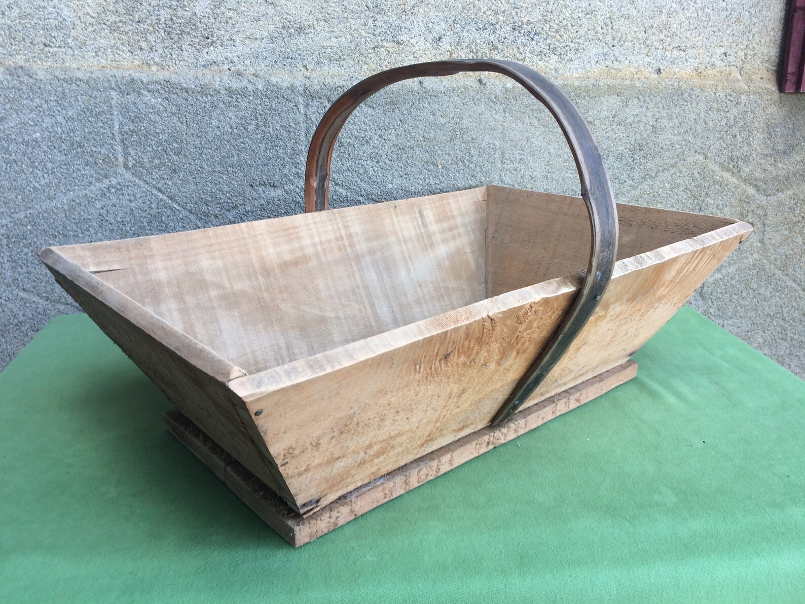 Large Wooden Trug, Indoor or Outdoor Basket With Bentwood Handle - Etsy
