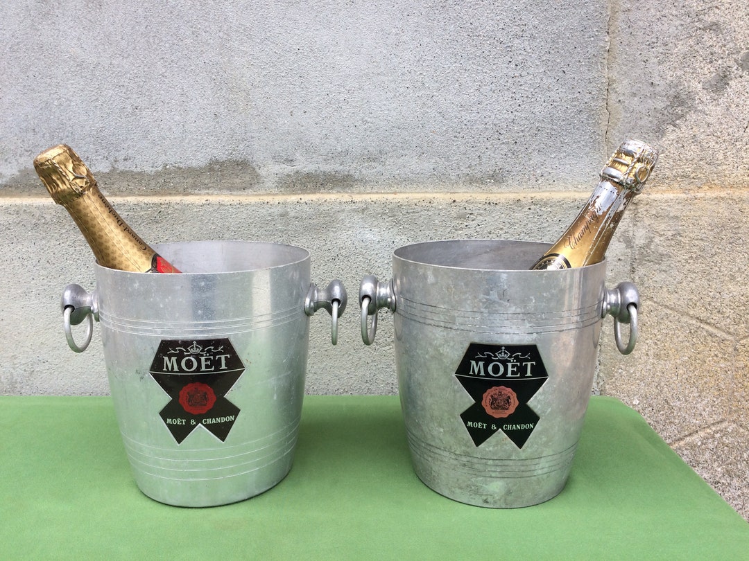 Pair of Moet and Chandon Champagne Buckets, Shabby Chic French Barware ...
