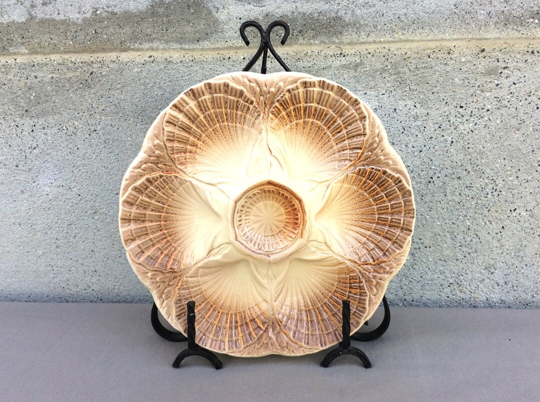 French Oyster Plate, Decorative Ceramic Shellfish Platter, Plates for ...