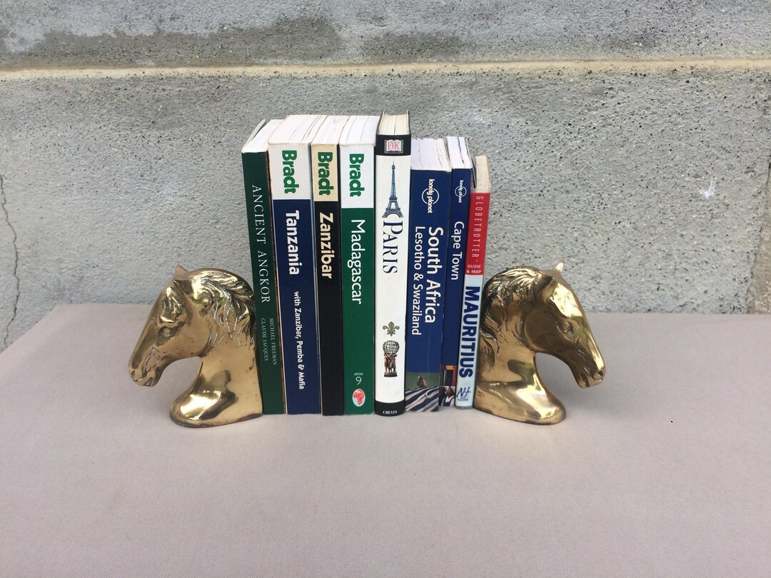Brass Horse Bookends, Art Deco Library Decor, Gift for Bookworm - Etsy