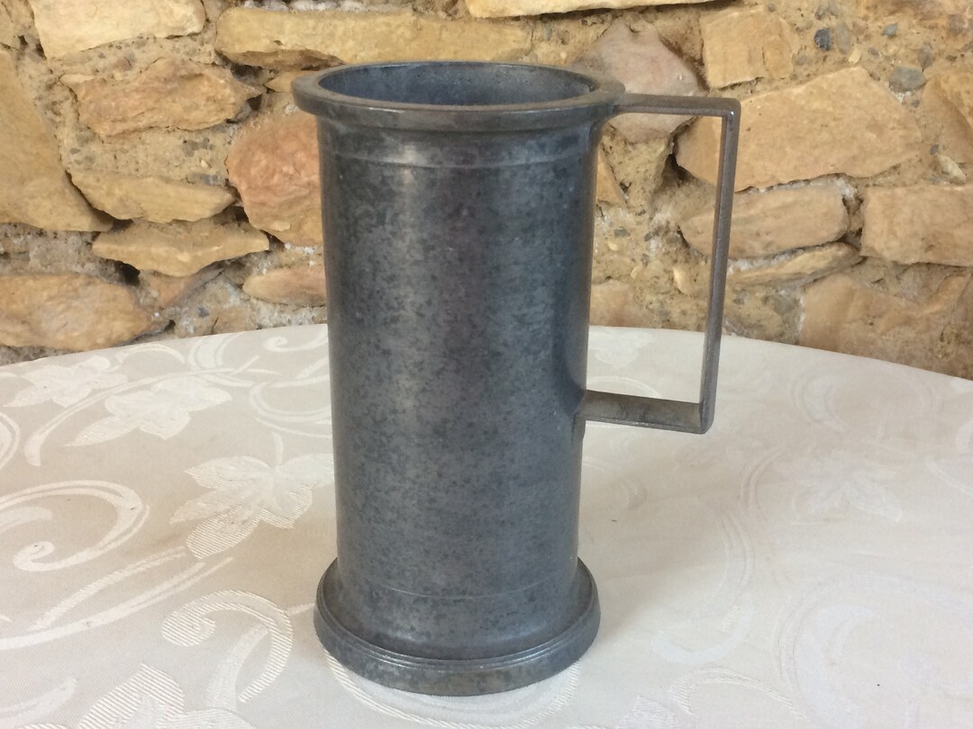 Pewter Measuring Cup, French Antique Hallmarked Tankard for Decoration ...