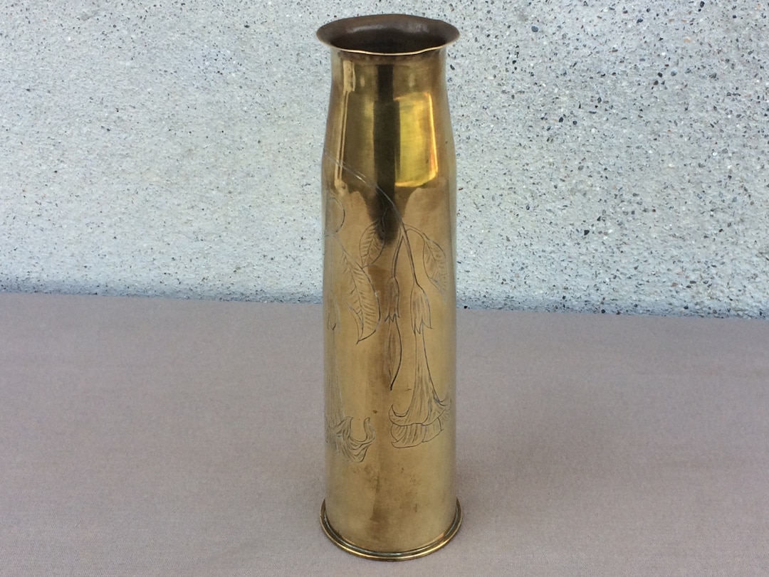 Trench Art Artillery Shell, Decorated WW1 Shell Casing, Found and ...